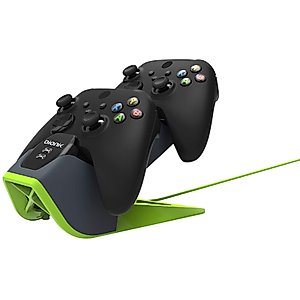 Bionik Power Stand for Xbox Series X/S: Dual Charge & Storage Dock with 2 Rechargeable Batteries-Power Adapter Included (BNK-9070) - Xbox Series X