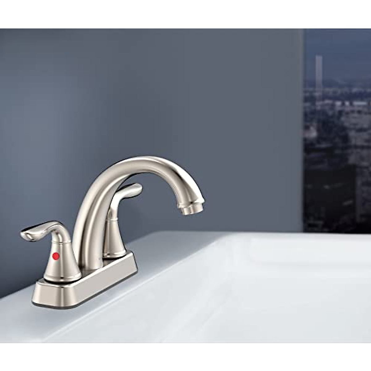 Vetta Bathroom Faucets - 2 Handle 3 Hole Centerset Brushed Nickel RV Bathroom Sink Faucet (Nickel)