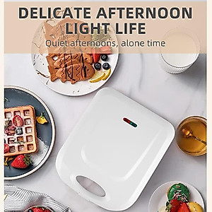 Mini Pancakes Maker, Mini Donut Maker Machine for Breakfast, Snacks, Desserts & More With Non-stick Surface, Cake Machine, Double-Sided Heating Makes 16 Doughnuts (White)