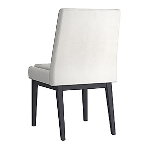 !nspire Contemporary Fabric and Metal Dining Chair, Set of 2 - Beige and Black