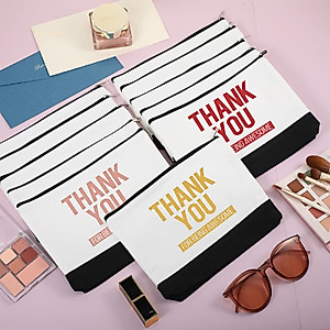 Inbagi 30 Pieces Canvas Makeup Bags Bulk Black and White Cosmetics Bag with Zipper Blank DIY Cosmetic Pouch Multipurpose Canvas Travel Toiletry Bag for Travel Pen Pencil Cosmetic Storage