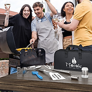 Morole Grill Accessories, Premium 75PCS Stainless Steel Grill Tools with Spatula, Grill Tongs and Cleaning Brush, Durable Grill Set for Outdoors Camping and BBQ, Ideal BBQ Accessories Gift Set for Dad