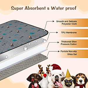 Bregdosy Super Absorbent Washable Pee Pads for Dogs Large 31"x24",2Pack Reusable Dog Pee Pads, Non-Slip and Leak-Proof Potty Pads,Puppy Pads Pet Training Pads for Whelping,Potty Training…
