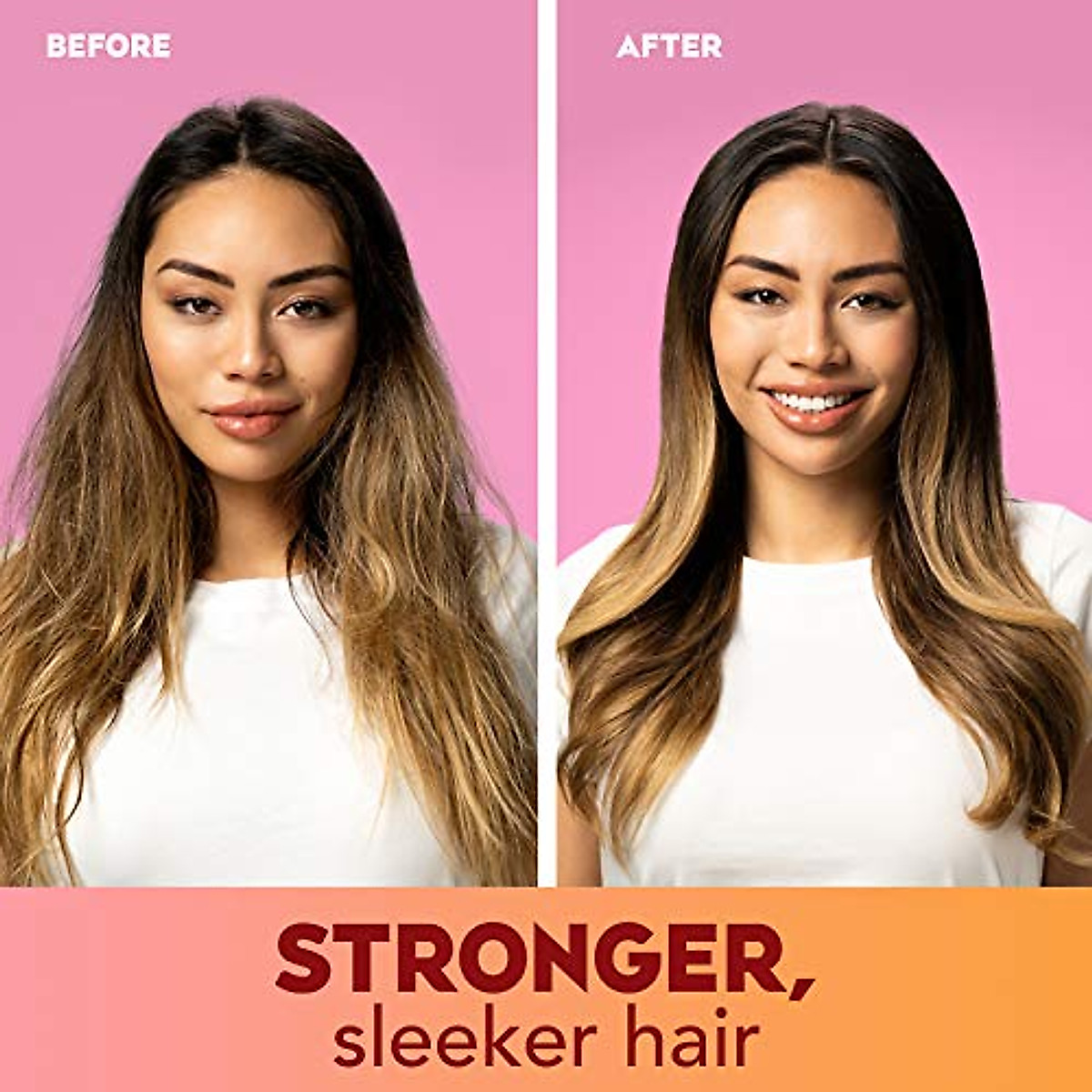 OGX Frizz-Free + Keratin Smoothing Oil Miracle Gloss Spray, 5 in 1, De-frizz & Shiny Hair, Argan Oil