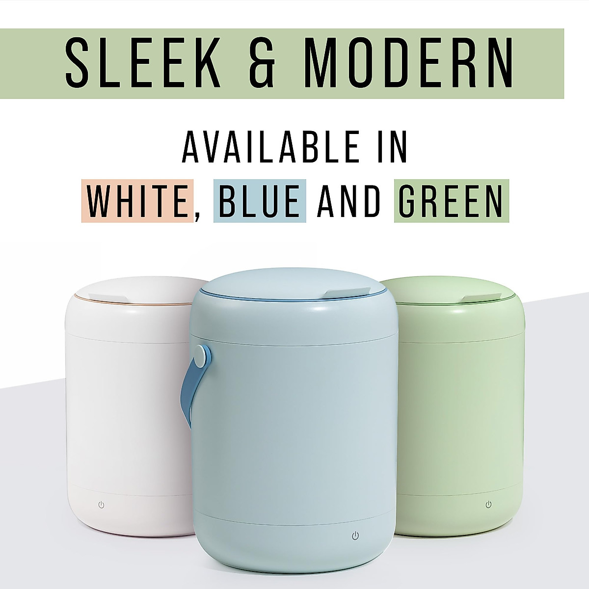 Portable Laundry Washing Machine - Great for Travel, Camping, and RVs - Mini Compact Washer for Delicate Fabrics and Small Loads - Includes Strainer and Handle (Green)