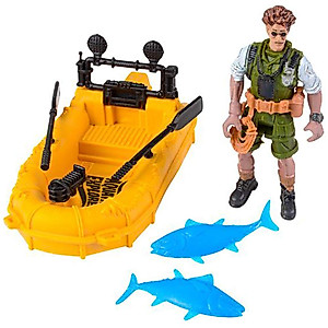 ArtCreativity Small Aquatic Play Set for Kids, Cool Playset with Action Figure, Floating Boat, and 2 Fish, Fun Bathtub Toys for Kids, Great Birthday Gift for Children