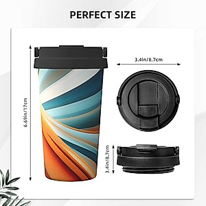 WANGXUEE Striped Print 500ml Stainless Steel Travel Tumbler Double Wall Vacuum Insulated Coffee Mug