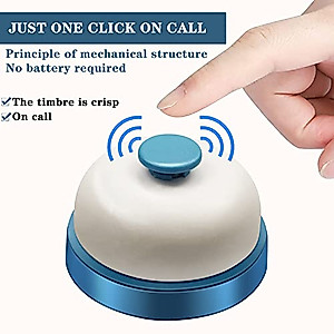 Call Bell,Service Bell Desk Bell Dinner Desk Bell Front Desk Bell,2.8 inch Metal Anti-Rust Desktop Call Bell for Hotels,Restaurants,Offices, Schools,Reception (Blue)