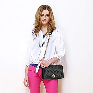 Travistar Crossbody Bags for Women Small Handbags PU Leather Shoulder Bag Ladies Quilted Purse Evening Bag Fashion Clutch Satchels Sling Bag with Gold Chain Strap, Green