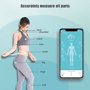 Body Tape Measure for Weight Loss,Forcefree+ Digital Body Measuring Tape with App,Smart Body Measurement Tracker with App,60inch,LCD Display,Easily Read
