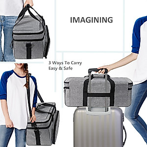 Carrying Case for Cricut Maker, Double-Layer Cricut Bag for Cricut Machine with Cover and Cutting Mat Pocket Compatible with Cricut Explore Air, Air 2, Maker, Maker 3, Organization and Storage Bags, Cricut Accessories