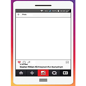 Customize Cell Phone Social Media Frame Photo Booth Prop - sizes 36x24, 48x32; Personalized Party Social Banner Home Decorations, Handmade Party Supply Photo Booth Frame