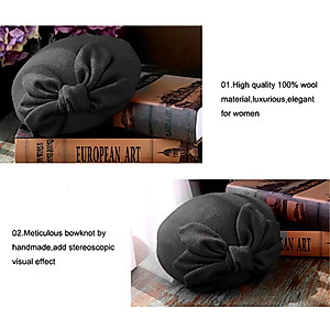 F FADVES Women's Pillbox Hat Formal Vintage Wedding Tea Party Fascinators with Bow (Black)