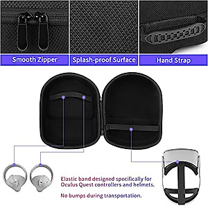 Yinke Carrying Case for Oculus/Meta Quest 2/Pico 4 Compatible with Headset, Elite Strap and Quest 2 Accessories, Hard Travel Case Protective Storage, Black