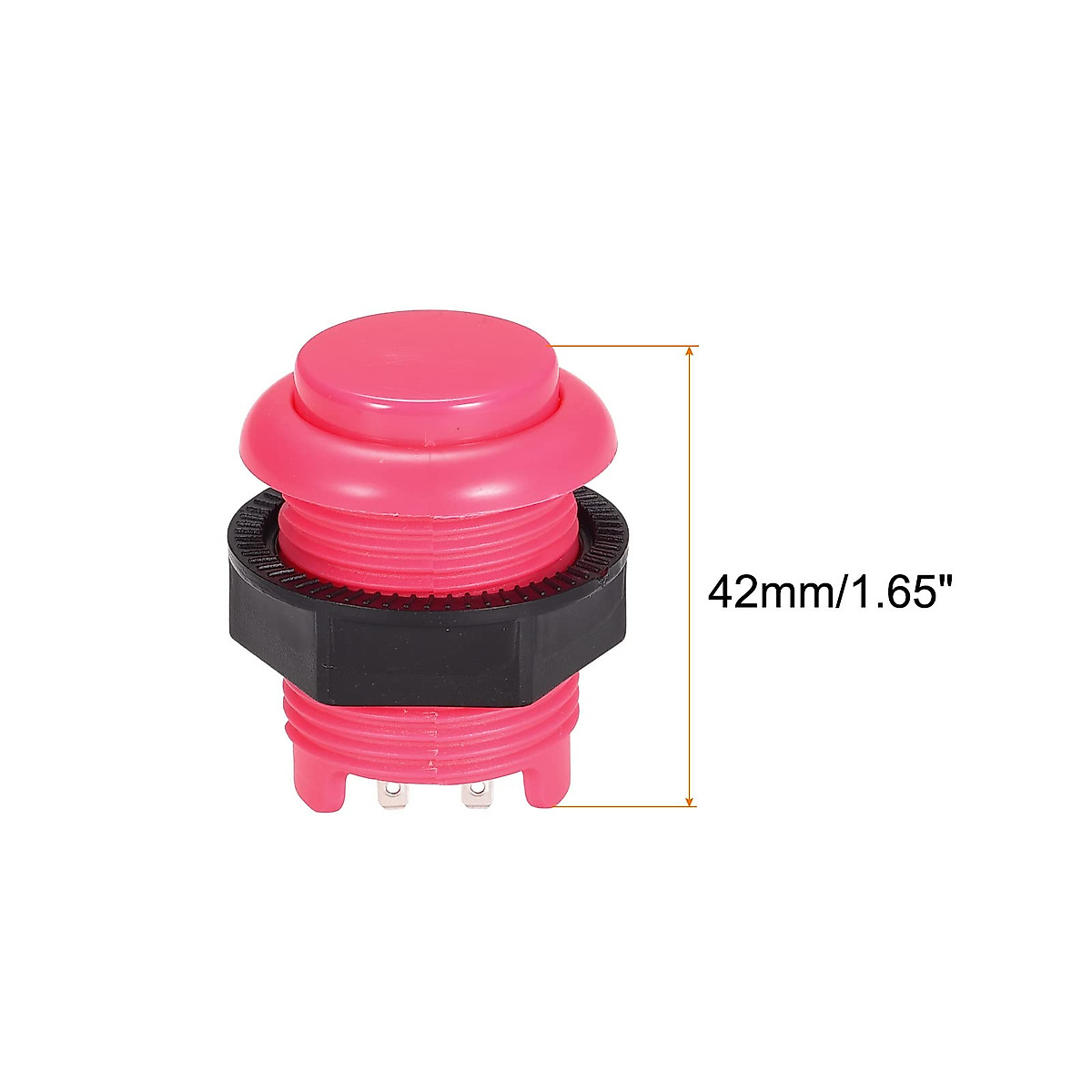 Rebower Momentary Game Push Button Switches Game Small Button [for Arcade Video Game] -M28/Pink/10 Pcs
