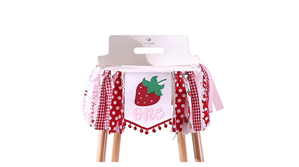 Sweet One Strawberry High Chair Banner | 1st Birthday Girl