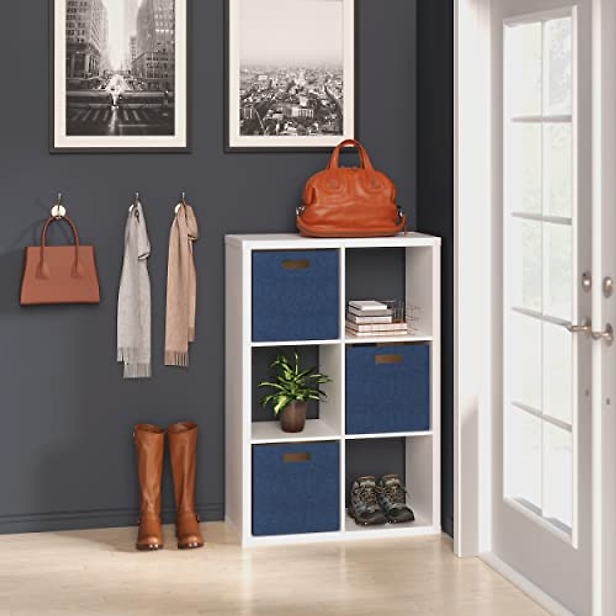 ClosetMaid 6 Cube Storage Shelf Organizer Bookshelf with Open Back, Vertical or Horizontal, Easy Assembly, Wood, White Finish
