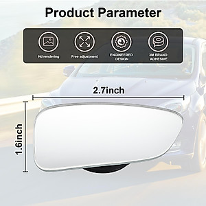LivTee Blind Spot Car Mirror, HD Glass Frameless Convex Side Mirror Blindspot, Wide Angle Rear View Car Mirrors for Cars SUV Trucks and RVs - Car Accessories