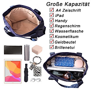 JJDreams Tote Bag Casual Shoulder Bag Top Handle Handbag Daily Travel Bag For Women，Blue