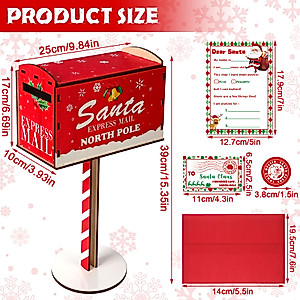 Tenceur Christmas Mailbox Letter to Santa Kit Christmas Decorations with Santa Mailbox 12 Envelopes 12 Christmas Cards 12 Stickers 12 Stamps for Wish List Indoor Outdoor Home Xmas Holiday Room Party