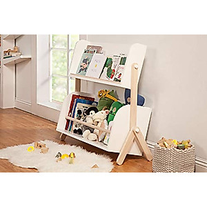 Babyletto Tally Storage Bookshelf in White and Washed Natural