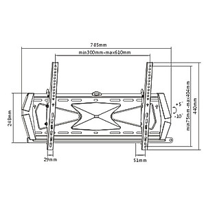 Black Adjustable Tilt/Tilting Wall Mount Bracket with Anti-Theft Feature for Panasonic TC-P50ST60 50" inch Plasma HDTV TV/Television