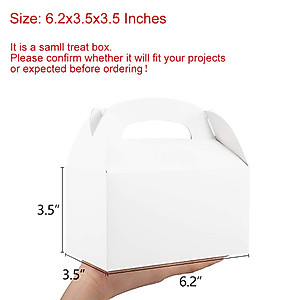 ValBox Treat Boxes 30 Pack White Paper Gable Gift Boxes - Goodies Favor Box for Kids' Birthday Party, Wedding, Baby Shower, 6.2 x 3.5 x 3.5 Inches