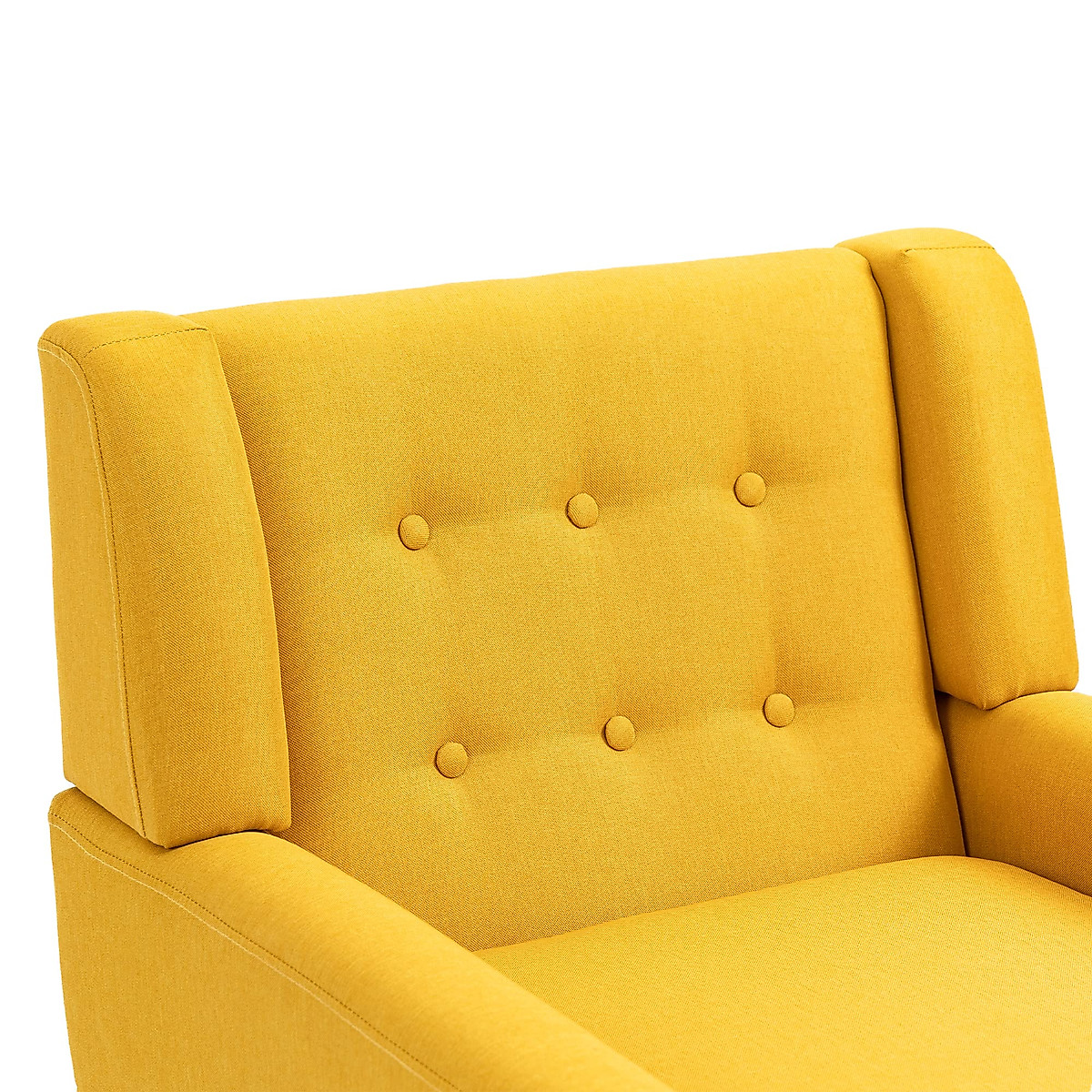 UIXE Accent Chairs Set of 2, Modern Living Room Arm Chair Button Tufted Armchair, Comfy Upholstered Club Lounge Sofa Seat Reading Chair Bedroom Side Seating for Home Office (Yellow)