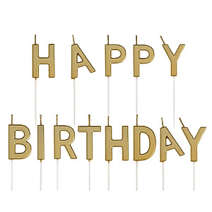 Happy Birthday Letters Candles，Black Alphabets Cake Toppers Birthday Candles for Birthday Party Decorations