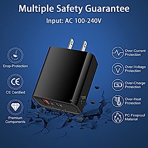 Type C Fast Charger for Google Pixel 7 Pro 7 6a 6 Pro 6 5a 5G 5 XL 4a 4 XL 3a,Samsung Galaxy A14 A13 5G A53 S22 S23, 38W Auto Car Charger Plug,20W PD&QC3.0 Wall Power Adapter, 6FT USB C Charging Cable