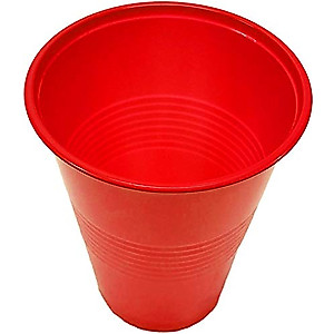 Set of 64 Pink Disposable Plastic Party Cups! 4 Hot Colors - 16oz Cups - Perfect For Parties, BBQ's, or Regular Use! (Red)