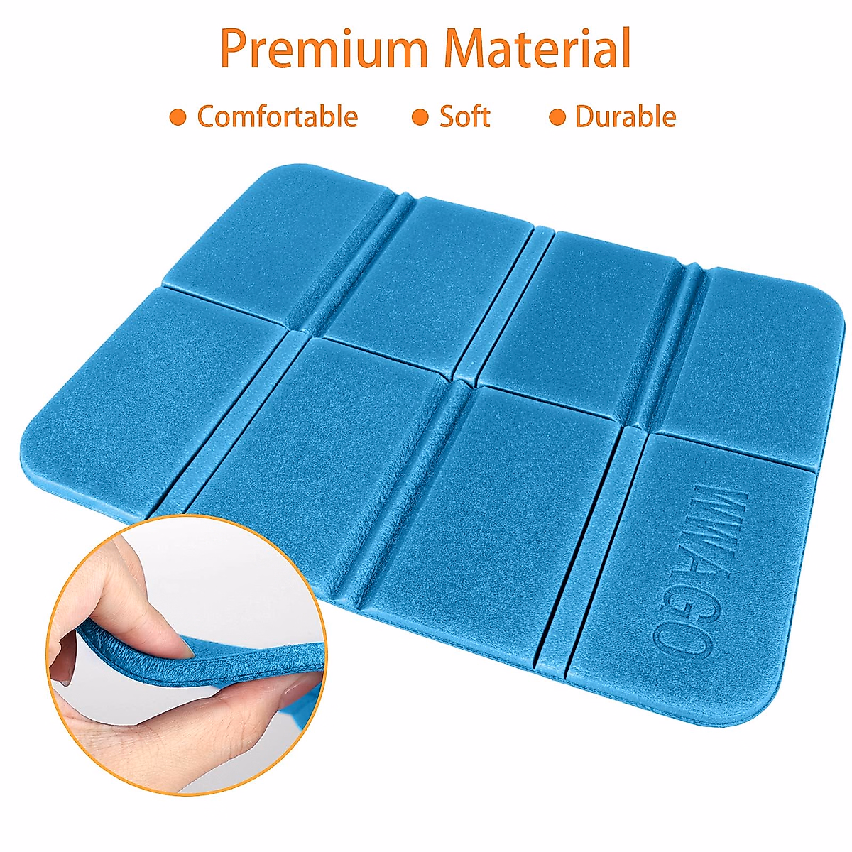 EEEKit Foldable Seat Cushion, 4 Pack Waterproof Sitting Pad for Backpacking, 15x11inch Seat Mats for Camping Outdoor Sports