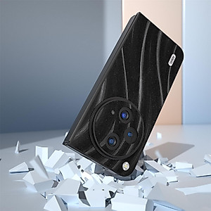 DAMONDY Case for OnePlus Open, OnePlus Open Flip Case,Galaxy Sky Pattern Slim Lightweight PU Leather Shockproof Soft TPU Bumper Hard PC Hybrid Protective Case for OnePlus Open -Black