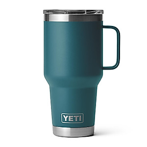 YETI Rambler 30 oz Travel Mug, Stainless Steel, Vacuum Insulated with Stronghold Lid, Agave Teal