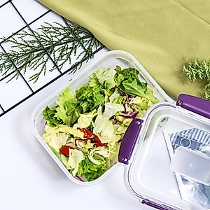 Moretoes 10pcs Food Storage Containers with Lids (5 Snap Lids & 5 Nestable Containers), Plastic Airtight Stackable Leakproof Freezer Storage Containers for Kitchen, Refrigerator Organization