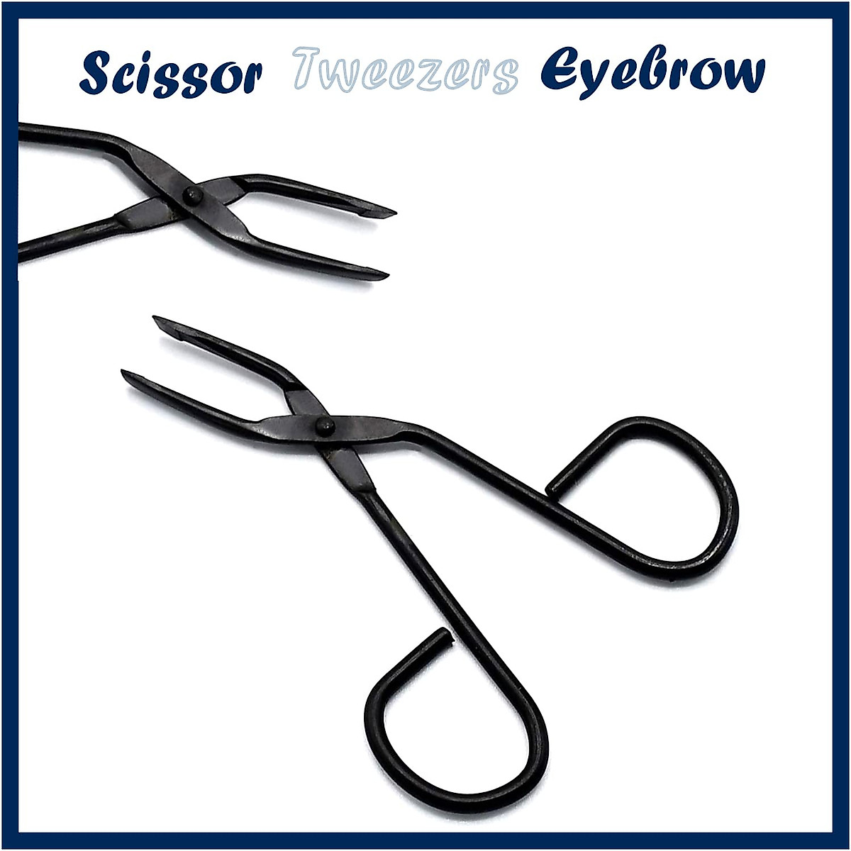 DDP Pro Scissor-like Tweezer Slant 'Eyebrow Black Color