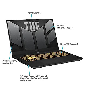 ASUS 2023 TUF F17 Gaming Laptop, 17.3” 144Hz FHD Display, Intel Core i5-12500H Processor, GeForce RTX 3050, 32GB DDR4 RAM, 1TB SSD, Wi-Fi 6, Windows 11, Mecha Gray