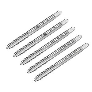 uxcell Machine Tap #8-32 UNC Thread 2B Class 3 Flutes High Speed Steel Screw Threading Tap Tapping Tool 5pcs