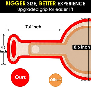 Upgraded Silicone Bread Sling Dutch Oven Liners Sourdough Baking Supplies Reusable Non-Stick Bread Mat Cast Iron Sheet Extra Long Handles Larger Size 8.6 Inch Diameter (Red, 2)