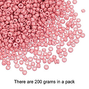 HARFINGTON 12000Pcs Pony Beads Glass Beads 12/0 2mm Loose Tiny Round Small Beads for Bracelet Earring Rings Jewelry Making, Watermelon Pink