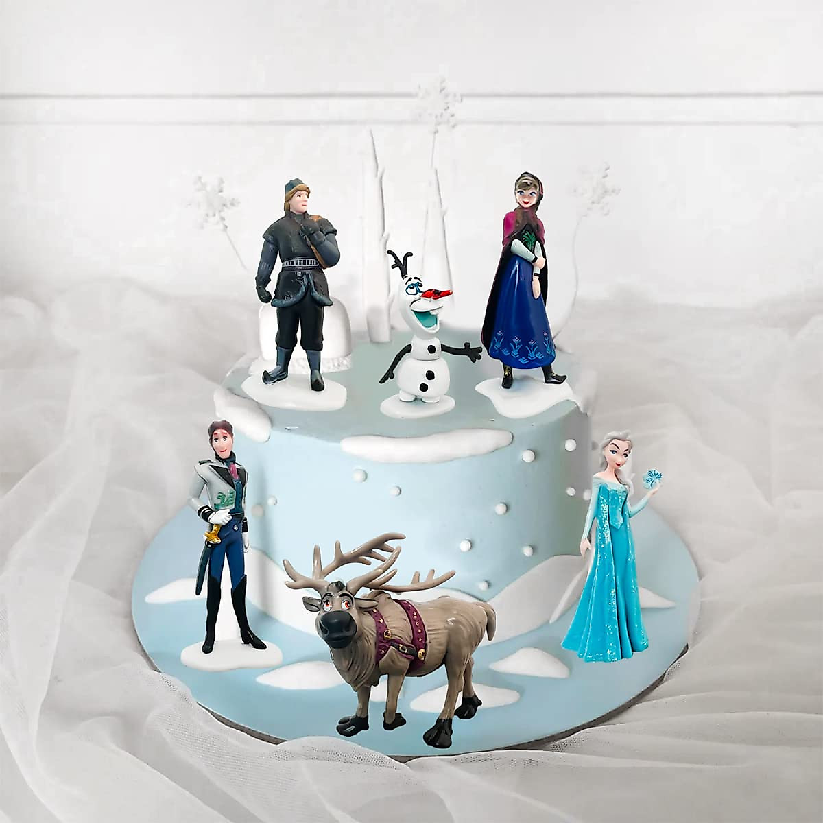 6 pcs Frozen Cake Topper, Frozen Birthday Party Supplies, Kids Birthday Cake Decoration.