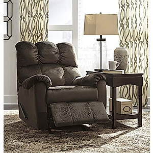 Signature Design by Ashley Foxfield Casual Manual Rocker Recliner, Dark Brown