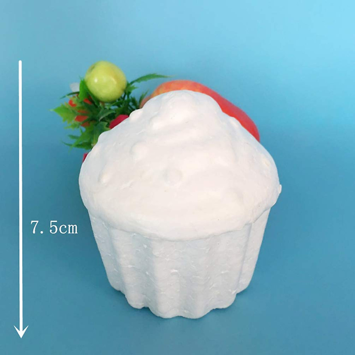 12pcs Foam Cupcake Polystyrene Foam Cake Model Styrofoam Modelling Mould DIY Foam Mold for Crafts Flower Wedding Christmas Party Decoration 7.8cm 7.5cm