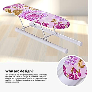HisiLucky Mini Ironing Board Tabletop Portable Collar Ironing Board with Folding Legs for Household Dormitory Laundry Rooms, Pink