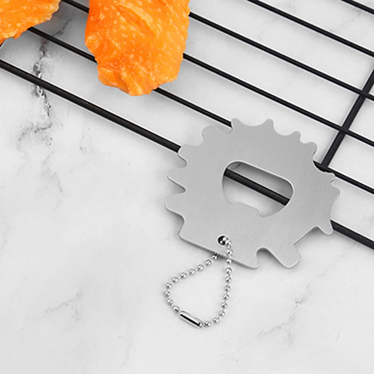 NA BBQ Grill Scraper Multifunctional Non-Slip Handle Portable Barbecue Cleaning Grill Scraper for Camping C