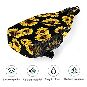 NAWFIVE Sunflower Sling Bag Crossbody Shoulder Backpack Autumn Floral Adjustable Lightweight Travel Hiking Casual Daypack