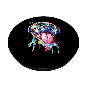 Pitbull - Artistic Splash Art Animal Colorful Dog Breed Gift PopSockets PopGrip: Swappable Grip for Phones & Tablets