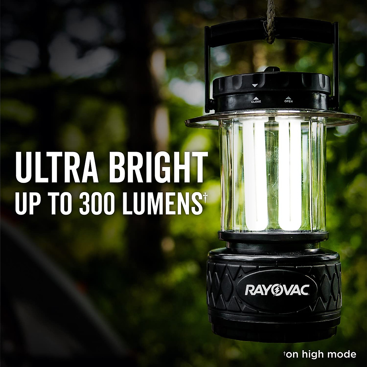 Rayovac Sportsman LED Camping Lantern, Battery Powered Lantern, Water Resistant Hurricane Supplies and Emergency Light, Pack of 1