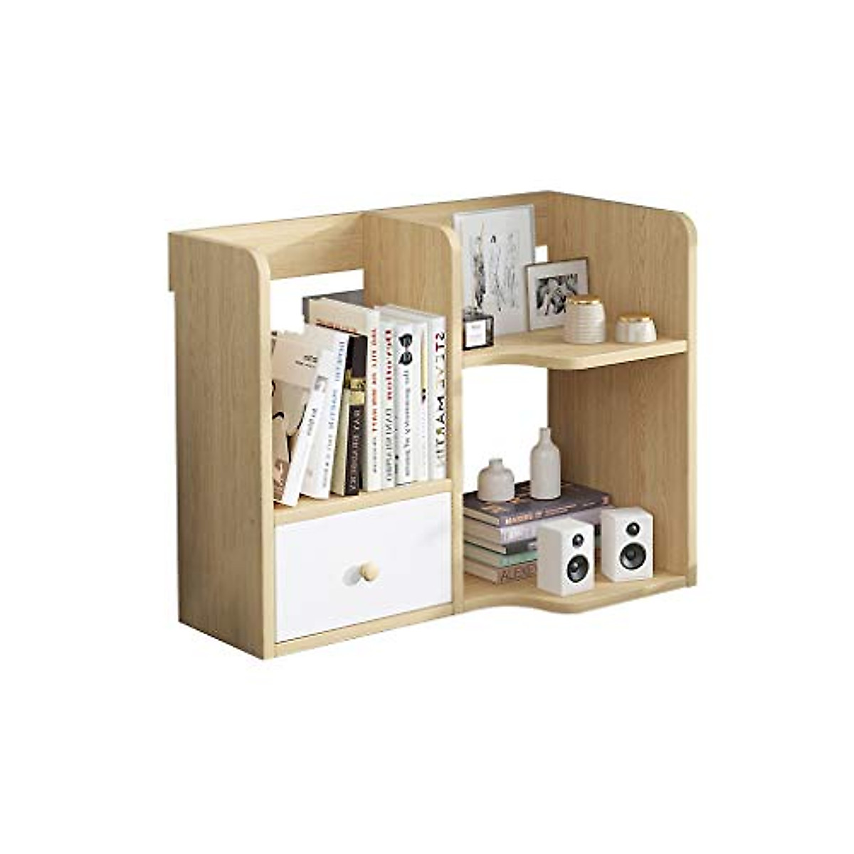 FHDGH Wooden Bookshelf Simple Bookcase Table Shelf Student Creative Cabinet Desktop Bookshelf