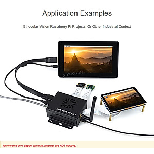 Mini-Computer Based on Raspberry Pi Compute Module 4 (NOT Included) with Mini IO Board Full Ver and Metal Case and Cooling Fan @XYGStudy (CM4-IO-BASE-BOX-B)